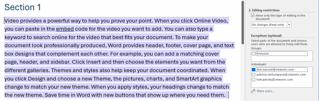 Multiuser Collaboration in Microsoft Word